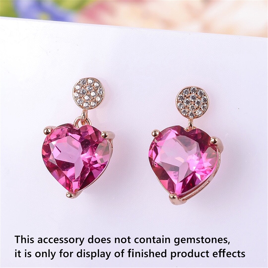 Sterling Silver Love Heart Earring Setting, 925 Silver Post Earring ...