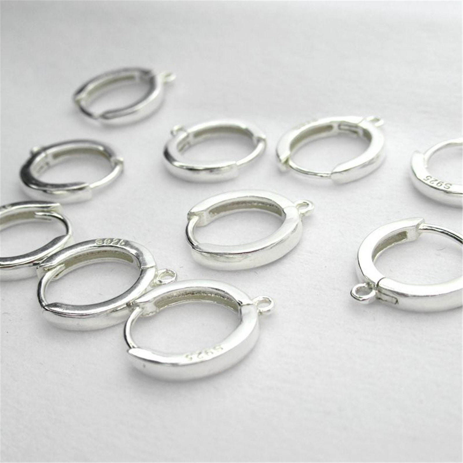 Sterling Silver Plain Earring Hoop, Round Hoop Earring With Closed Loop ...