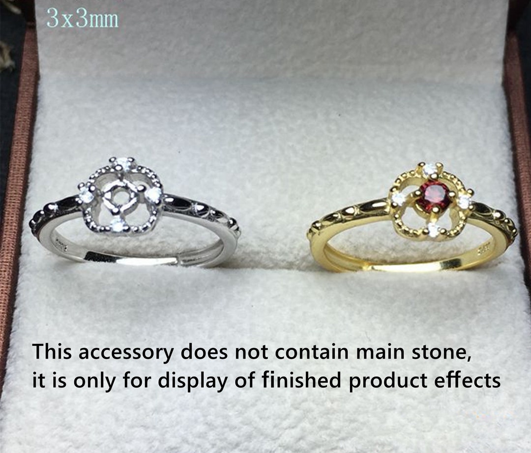 Sterling Silver Round Ring Setting, Round Ring Head, 925 Silver Ring ...