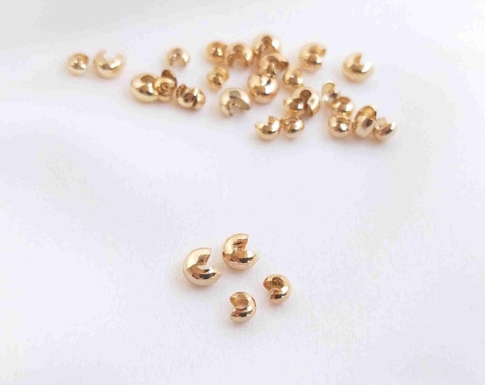 14K Gold Filled Crimp Cover Beads Gold Filled Crimp Beads for - Etsy