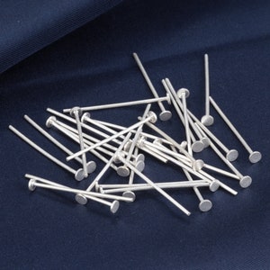 Sterling Silver Flat Eye Pins Eyepin, Silver Headpins, 925 Silver T-pin ...