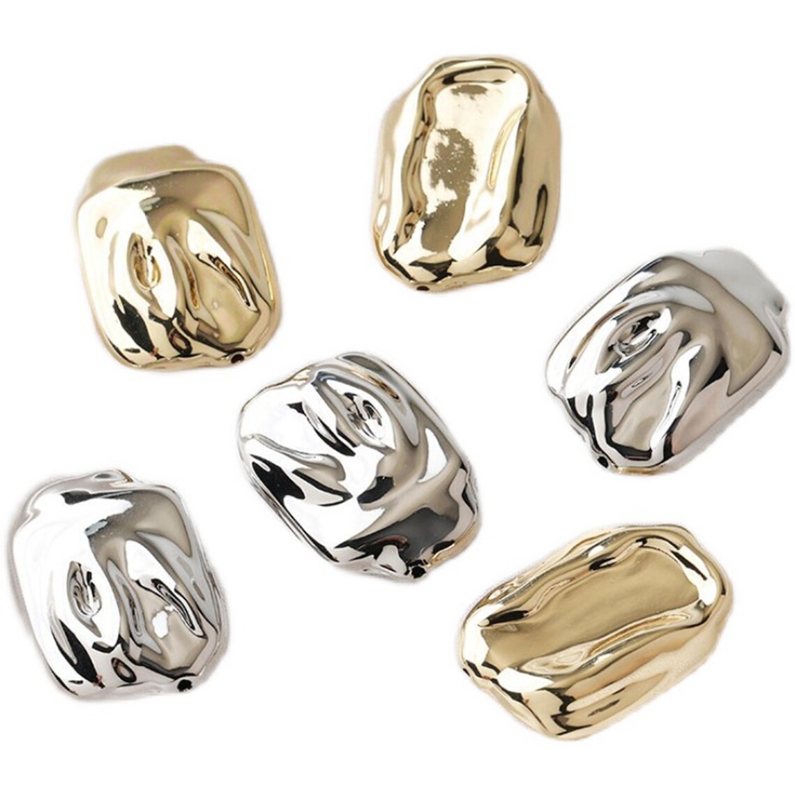 Gold Plated Resin Beads, Irregular Concave Rectangle, 19x25mm - Etsy
