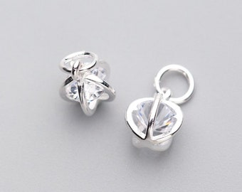 Sterling Silver Seamless Round Ball Charm, S925 Silver Ball Charm for ...