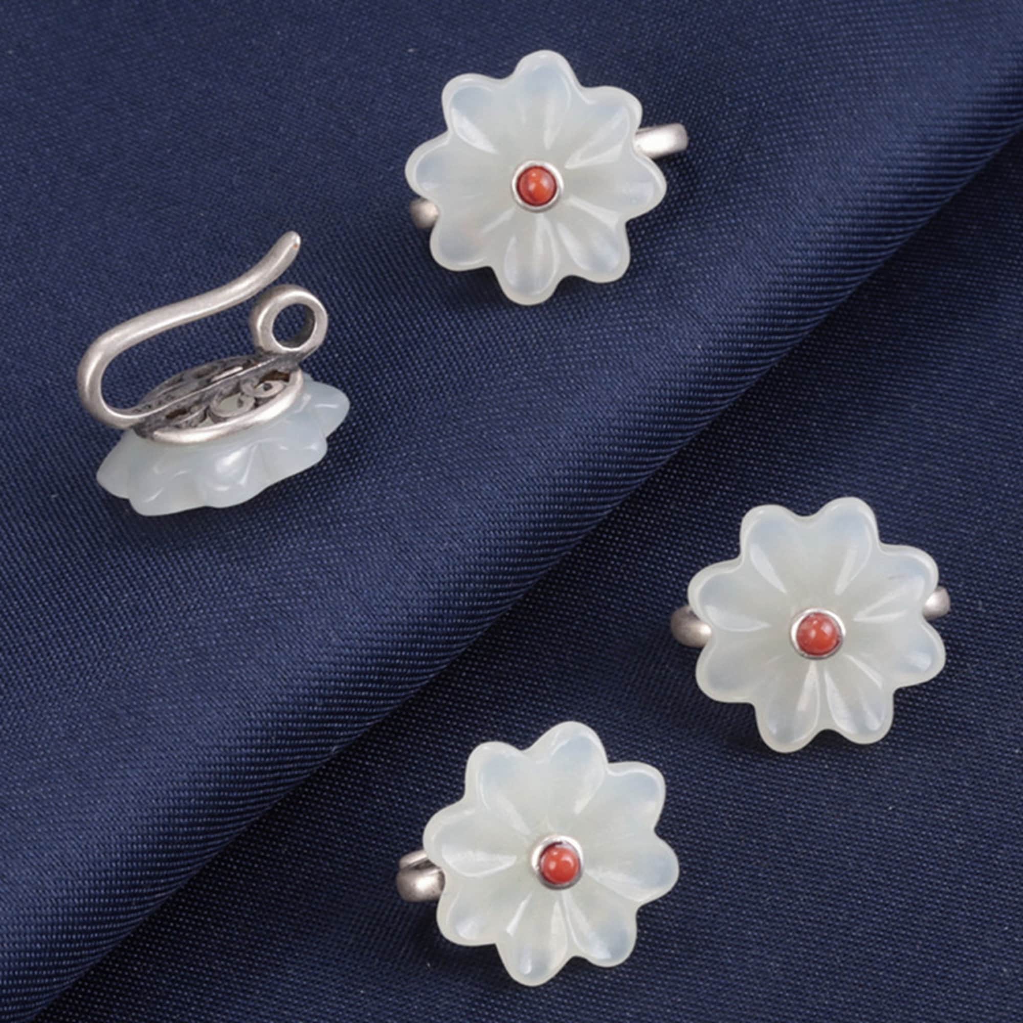 Sterling Silver Daisy Flower S Clasp W/ Jade Inlaid Sterling - Etsy