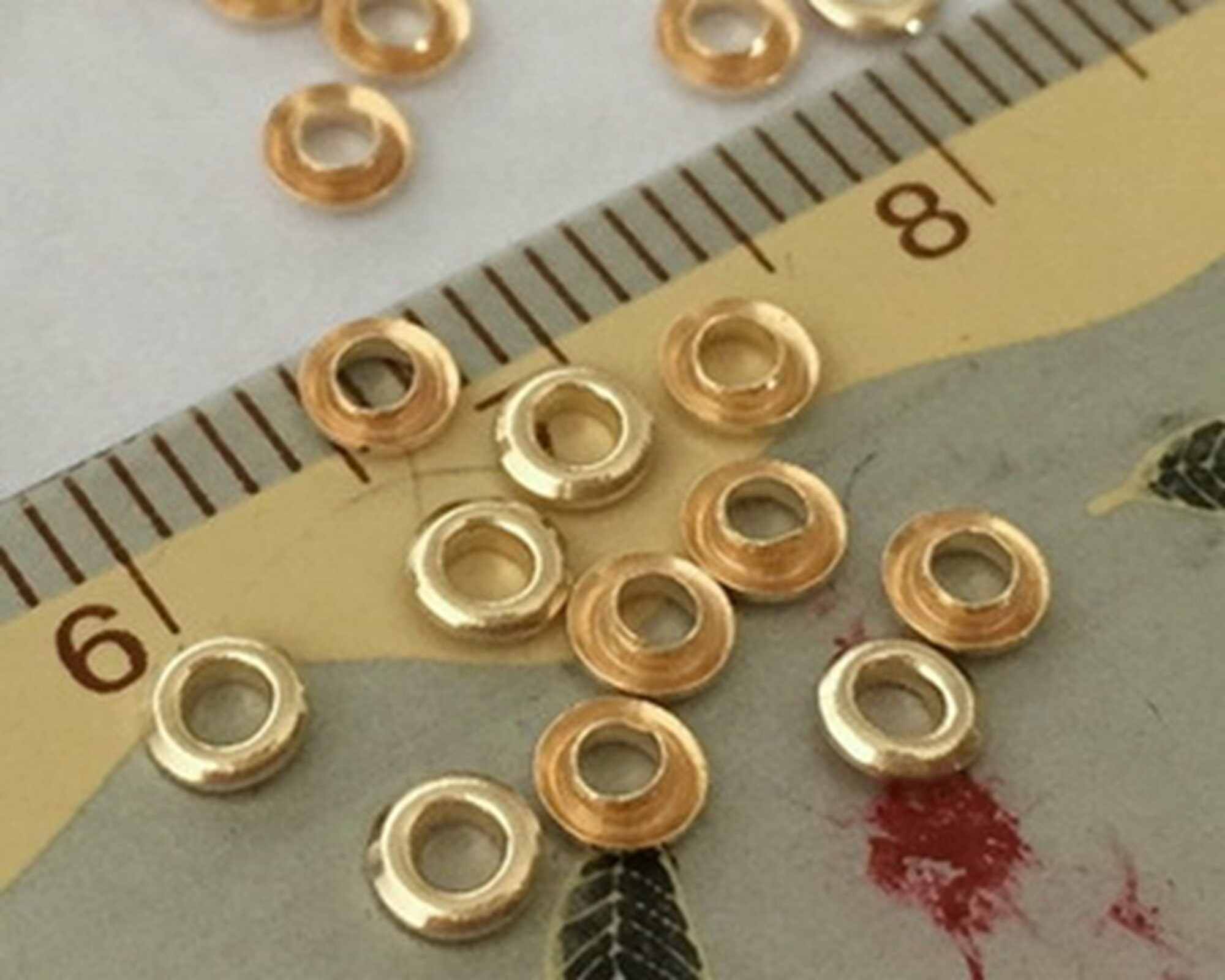 14K Gold Filled Bead Grommets, Golf Filled Bead Grommet, Bead Cores ...