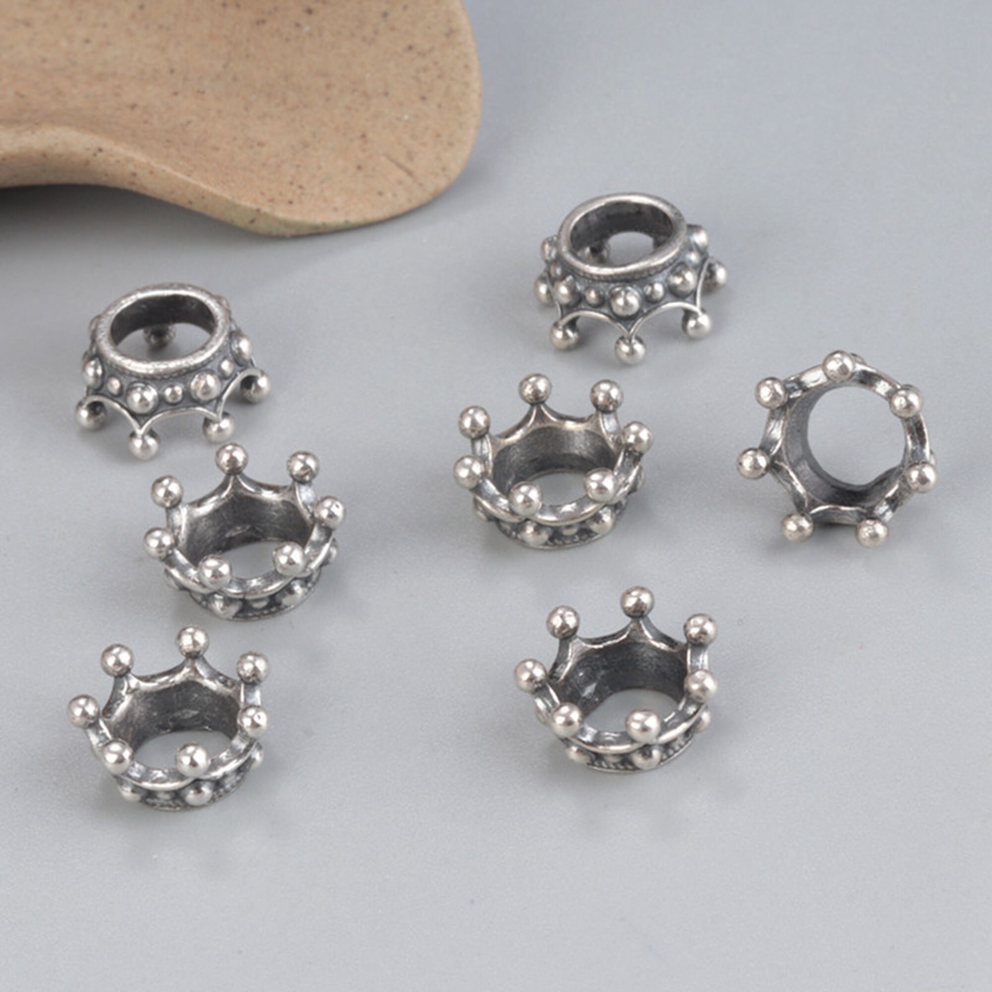 Sterling Silver Crown Bead Queen Crown Beads Necklace Bead - Etsy