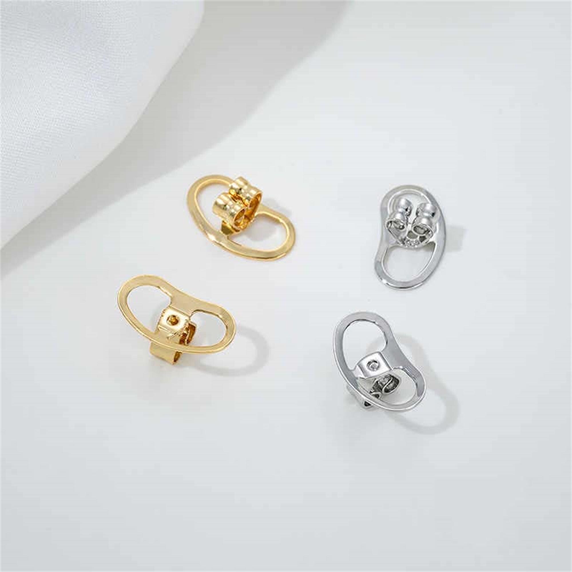 14K Gold Plated Bullet & Butterfly Ear Nuts, Earring Backs, Earring ...