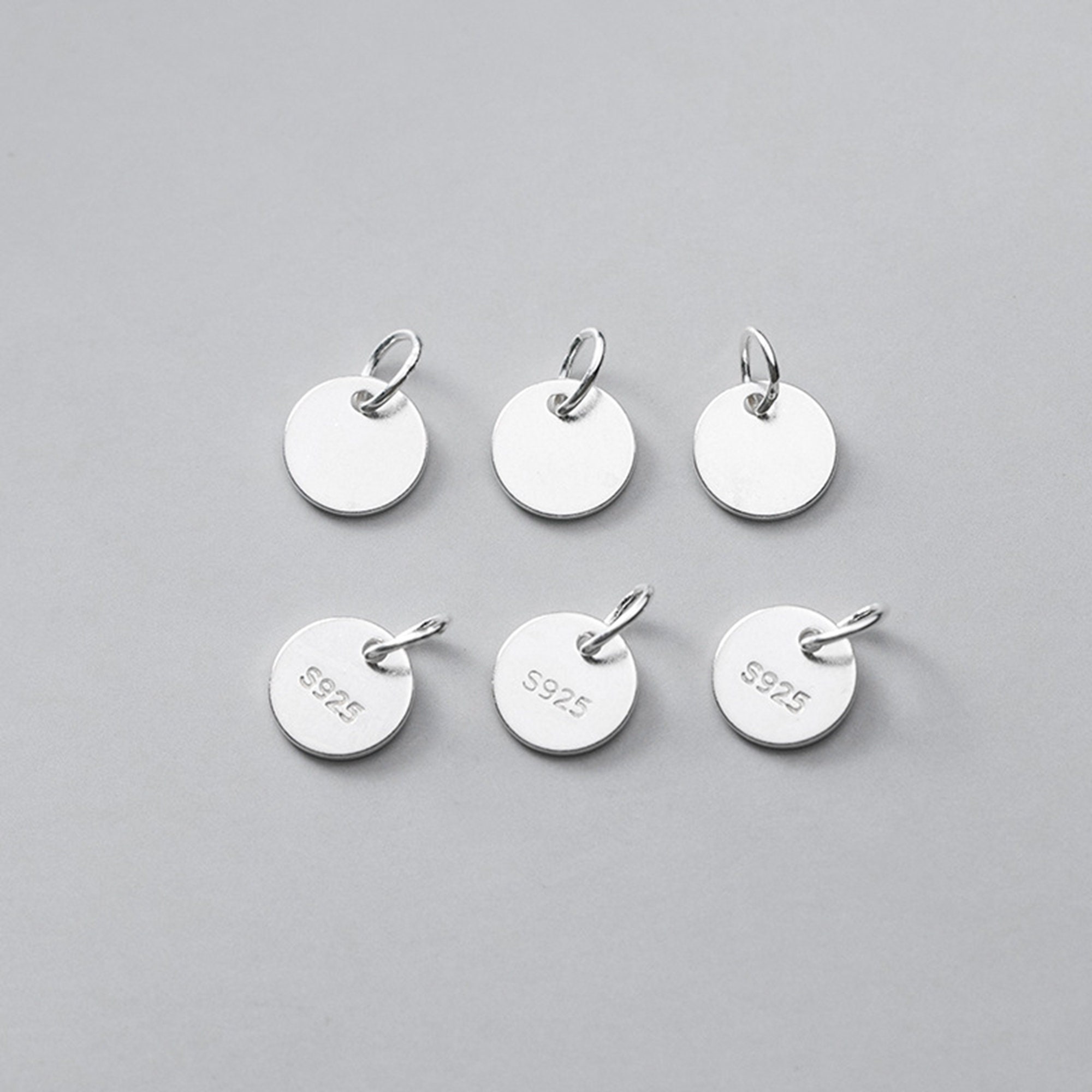 10/100 Pcs Sterling Silver Disc Charms Round Disc Charm 925 - Etsy