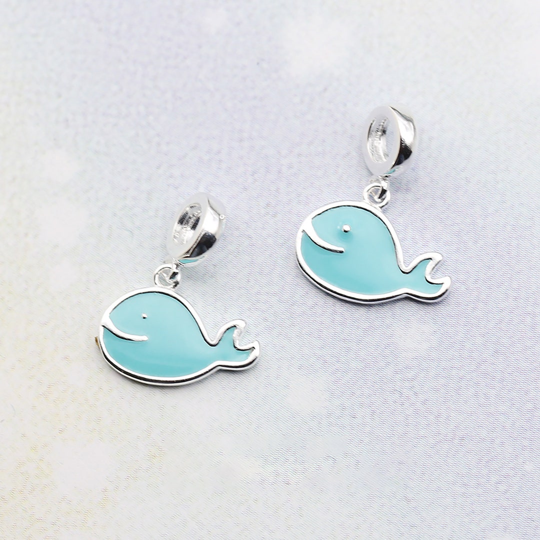 Sterling Silver Blue Whale Charm Pendant, Marine Bracelet, Orca ...