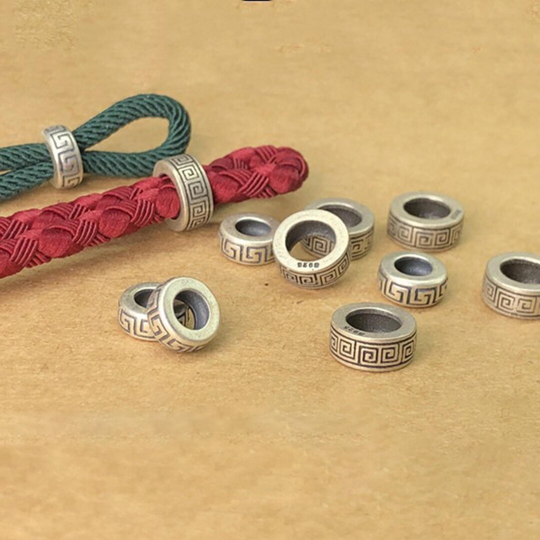 Sterling Silver Greek Key Beads, Meander Bead, Greek Fret Bead, Ancient ...