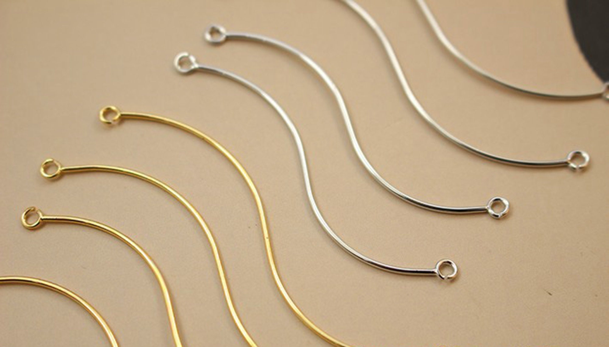 Gold Plated Spiral Connector Charm Earring Charm, Gold Tone S Shape ...
