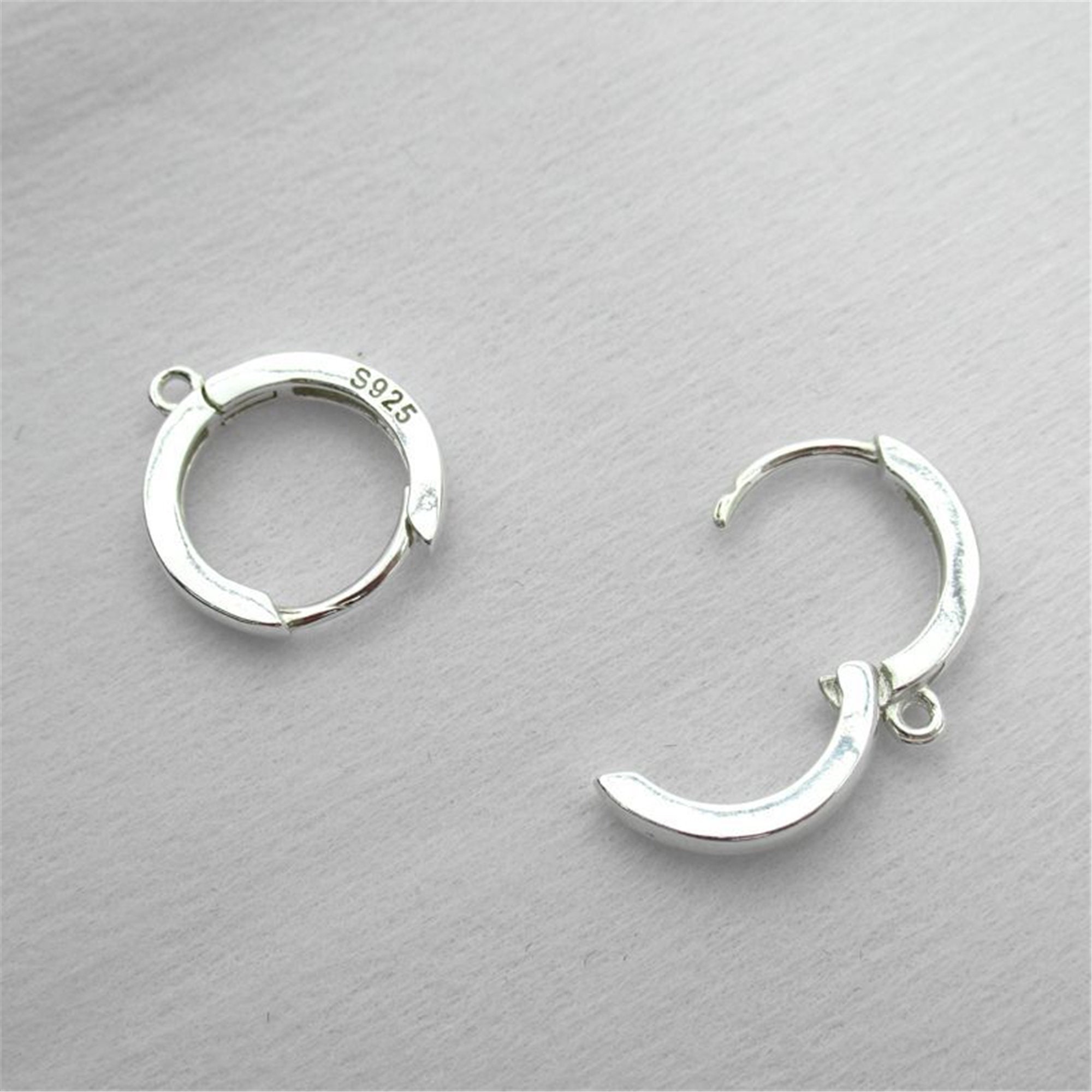 Sterling Silver Plain Earring Hoop, Round Hoop Earring With Closed Loop ...