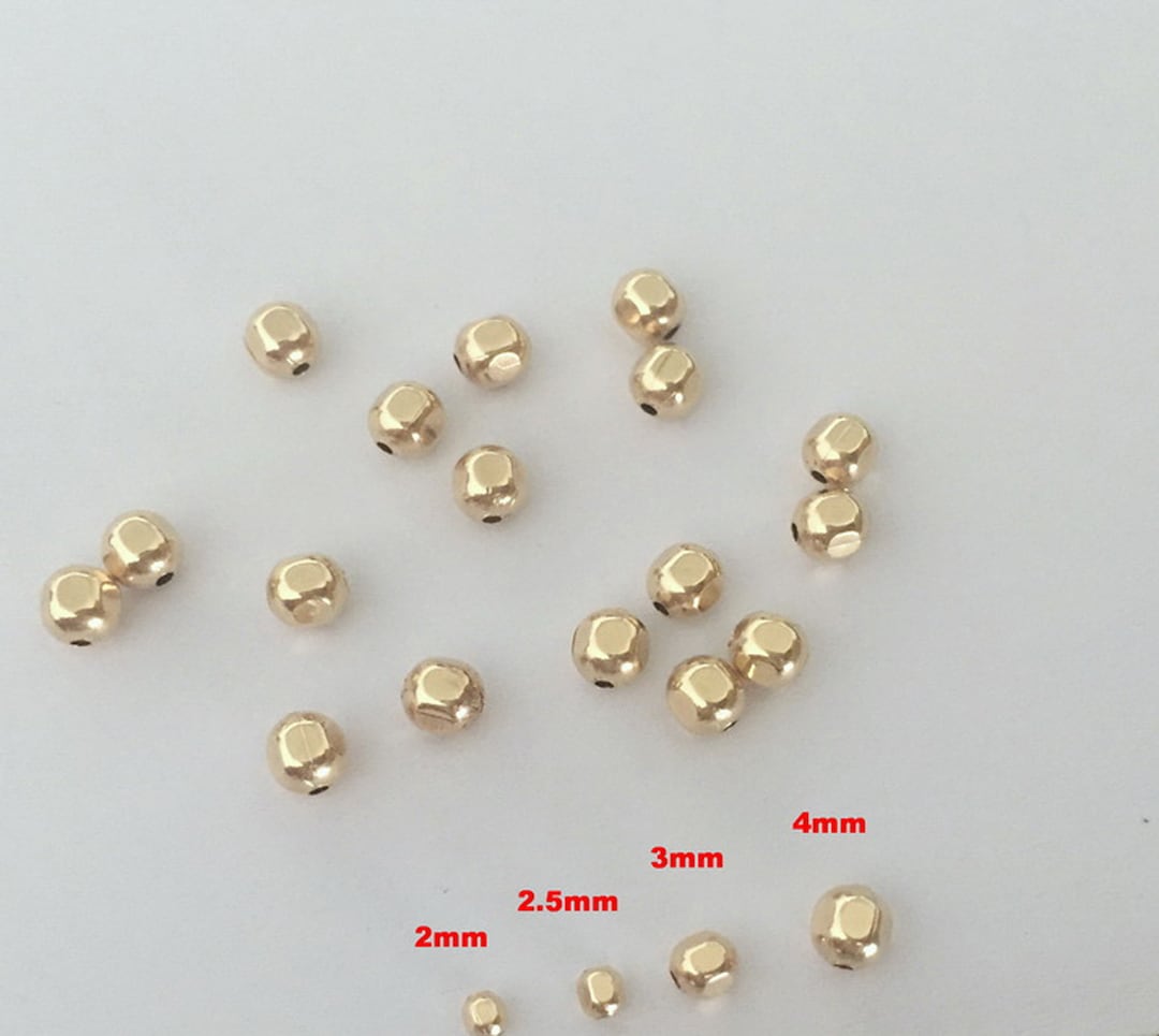 14K Gold Filled Faceted Beads, 14K Gold Shiny Beads, Bracelet Beads ...