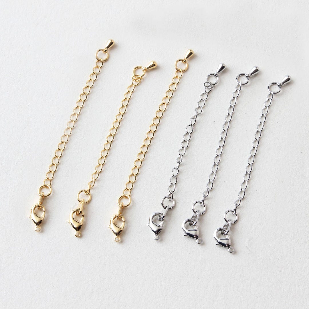 18K Gold Plated Water Drop Extension Chains, Gold Tone Chain Extenders ...