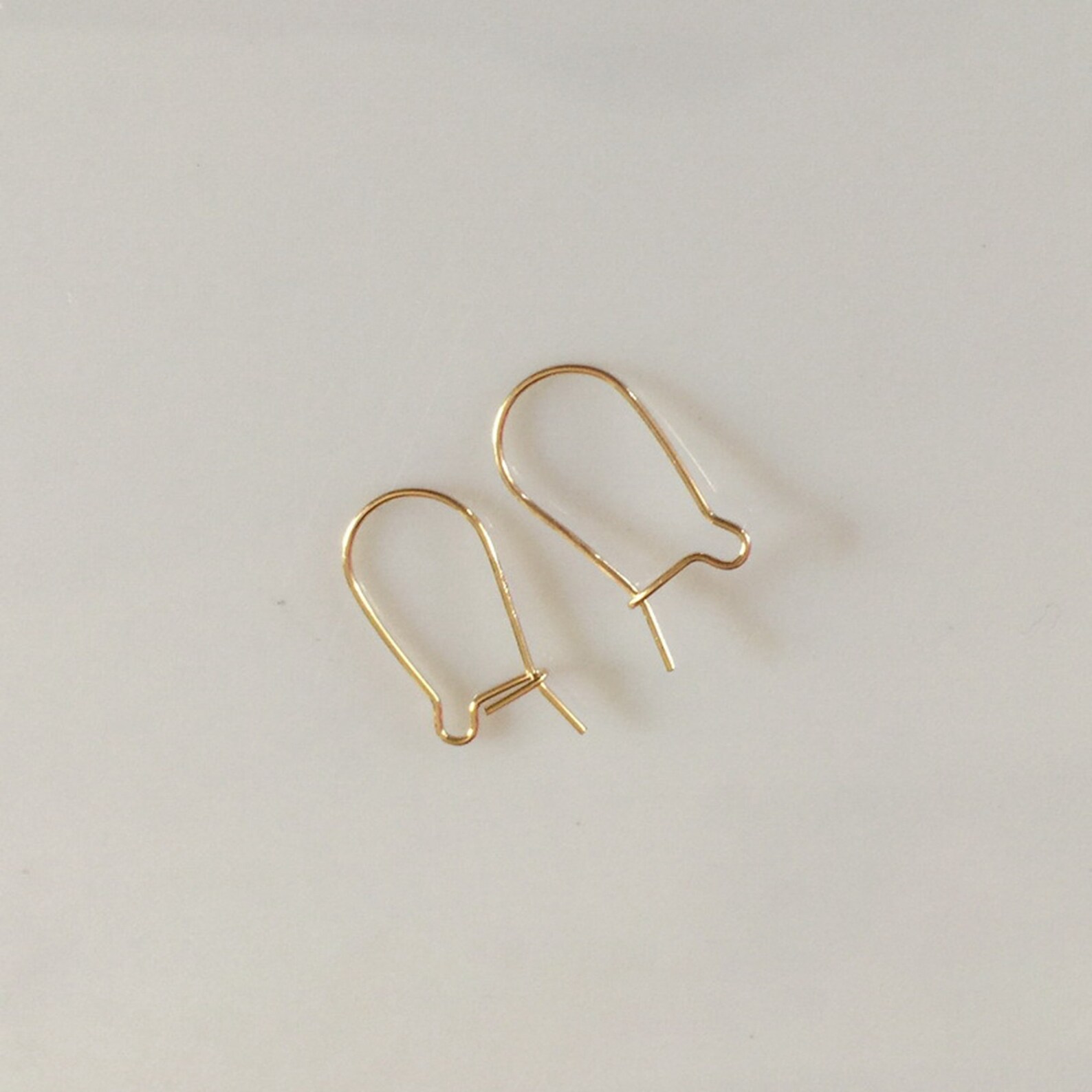 14K Gold Filled Kidney Earrings, Gold Filled Kidney Ear Wires for ...
