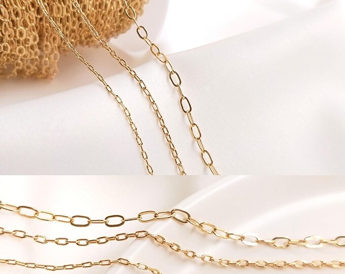 14K Gold Plated Irregular Gemstone Chain, Chain With Square Bead ...