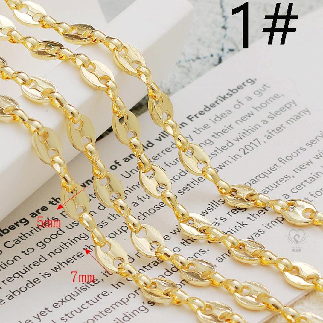 14K Gold Plated Oval Chain, Hollow Out Chain , Buckle Chain, Welded ...