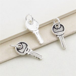 Sterling Silver Small Key Charms, 925 Silver Key Charm, Key Charms ...