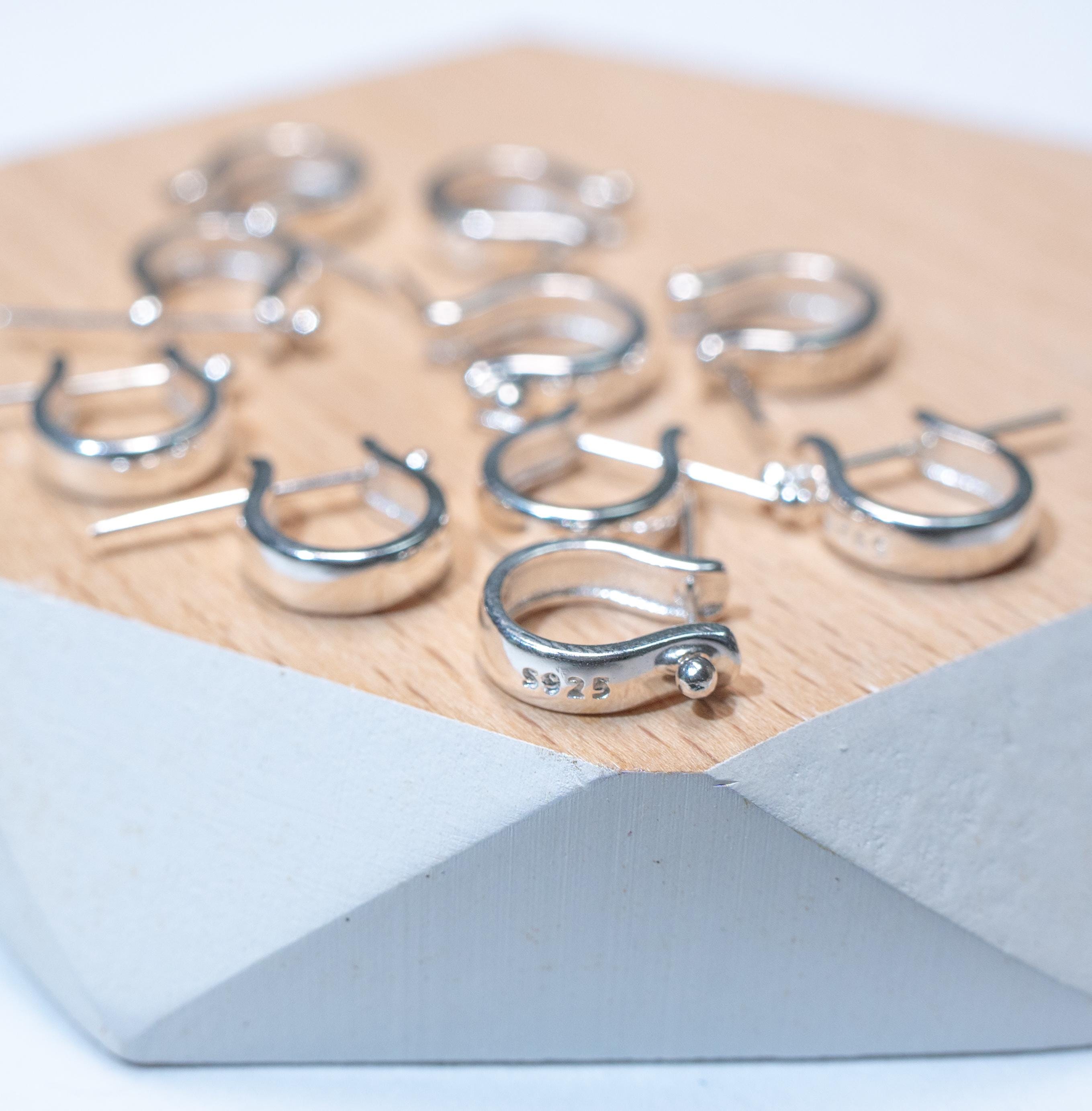 Sterling Silver Shiny Pinch Bails W/ Hole Bail, S925 Silver 925 Silver ...