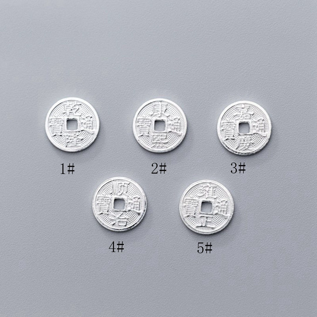 Sterling Silver Coin Bead, Spacer Beads, 925 Silver Coin Spacer Bead ...
