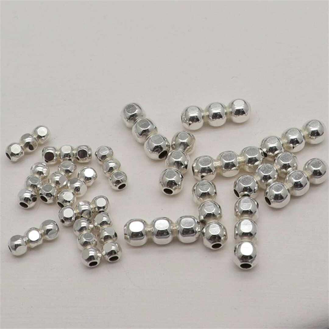 Sterling Silver Faceted Tube Beads, Silver Polygon Beads, Geometry ...