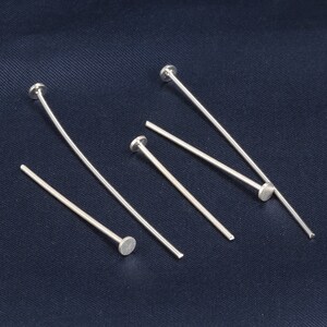 Sterling Silver Flat Eye Pins Eyepin, Silver Headpins, 925 Silver T-pin ...