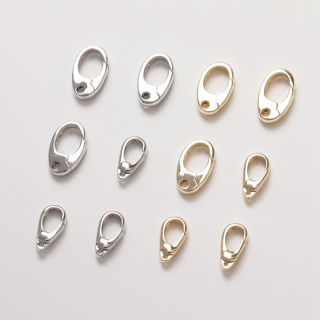 14K Gold Plated Spring Ring Clasps, Gold Tone Spring Clasp, Lobster ...