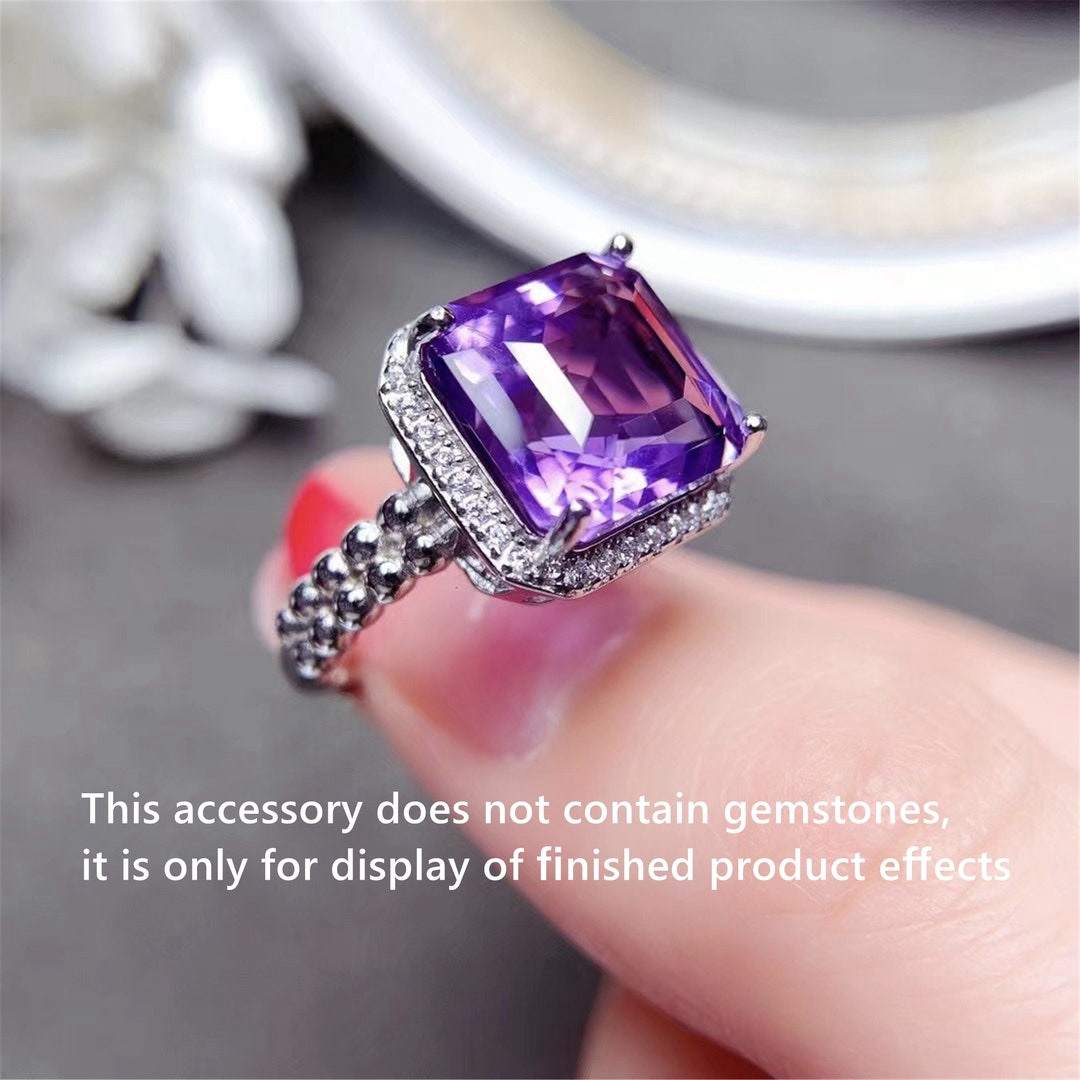 Sterling Silver Square Ring Setting, Square Ring Head, 925 Silver Ring ...