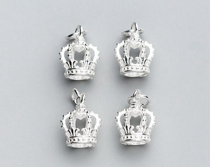 Sterling Silver Crown Bead Queen Crown Beads Necklace Bead - Etsy