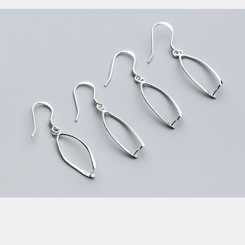 Sterling Silver Ear Hook With Pinch Bail Earring Making 925 | Etsy