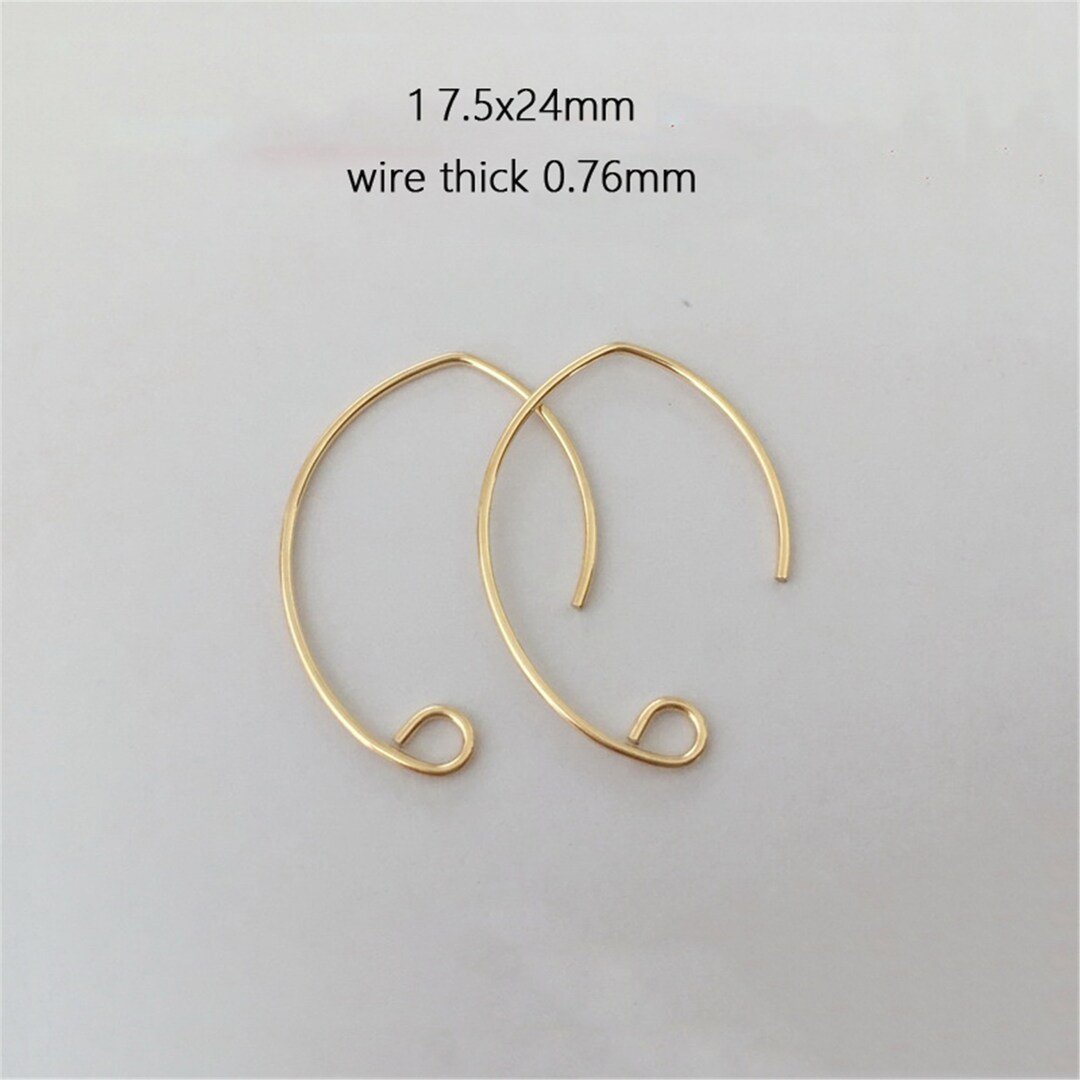 14K Gold Filled V Shape Ear Wire, Gold Filled Earring Wires for Jewelry ...