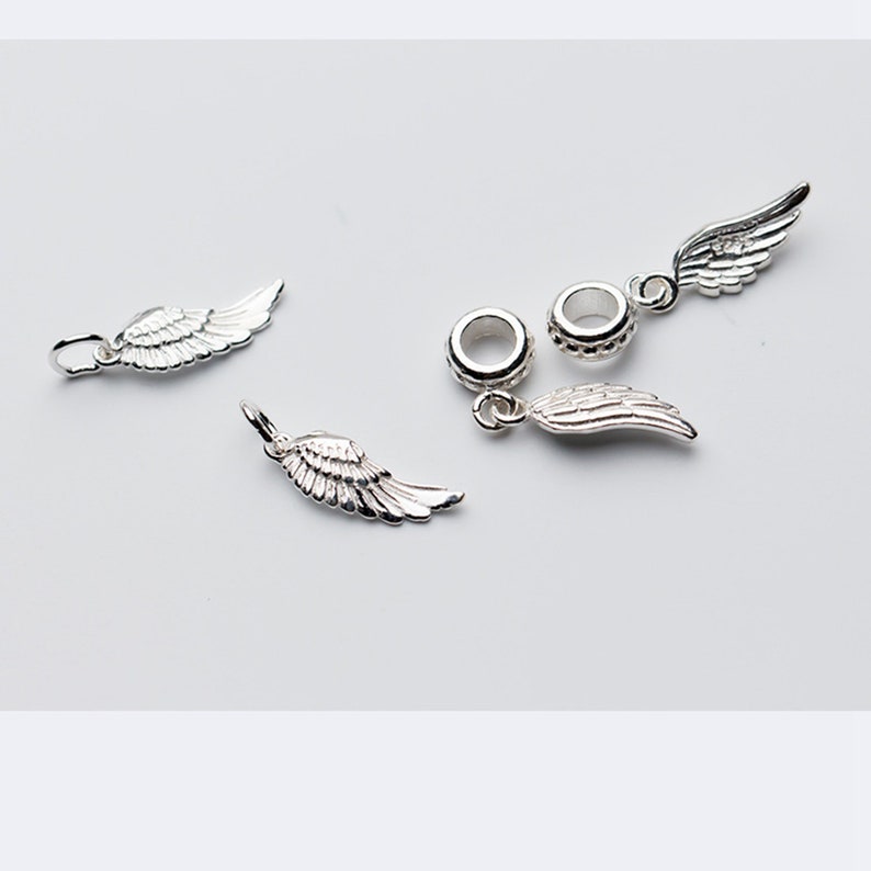 925 Sterling Silver Angel Wing Charms 925 Silver Wing Charms - Etsy