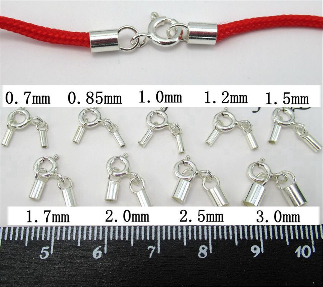 Sterling Silver Leather Cord End Cap Connectors, 925 Silver Cord End ...