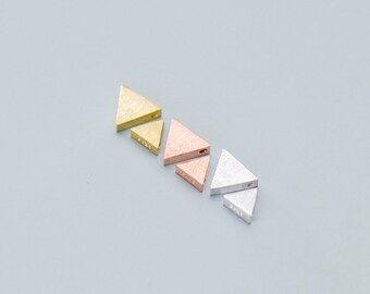 4 Sterling Silver Geometry Beads, 925 Silver Triangle Beads, Star Beads ...