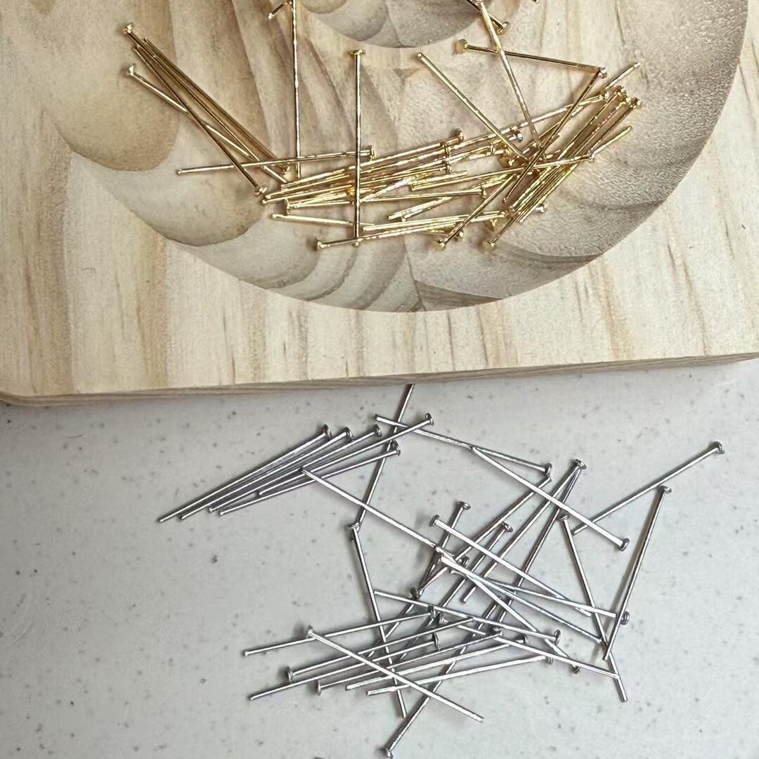 Stainless Steel T-pin Needle, Gold Plated Eyepin for Jewelry Making ...