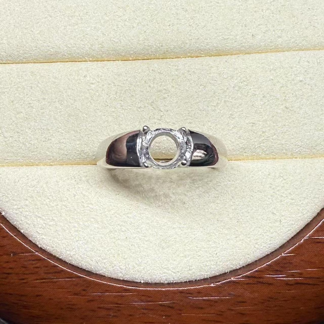 Sterling Silver Round Ring Setting, Round Ring Head, 925 Silver Ring ...