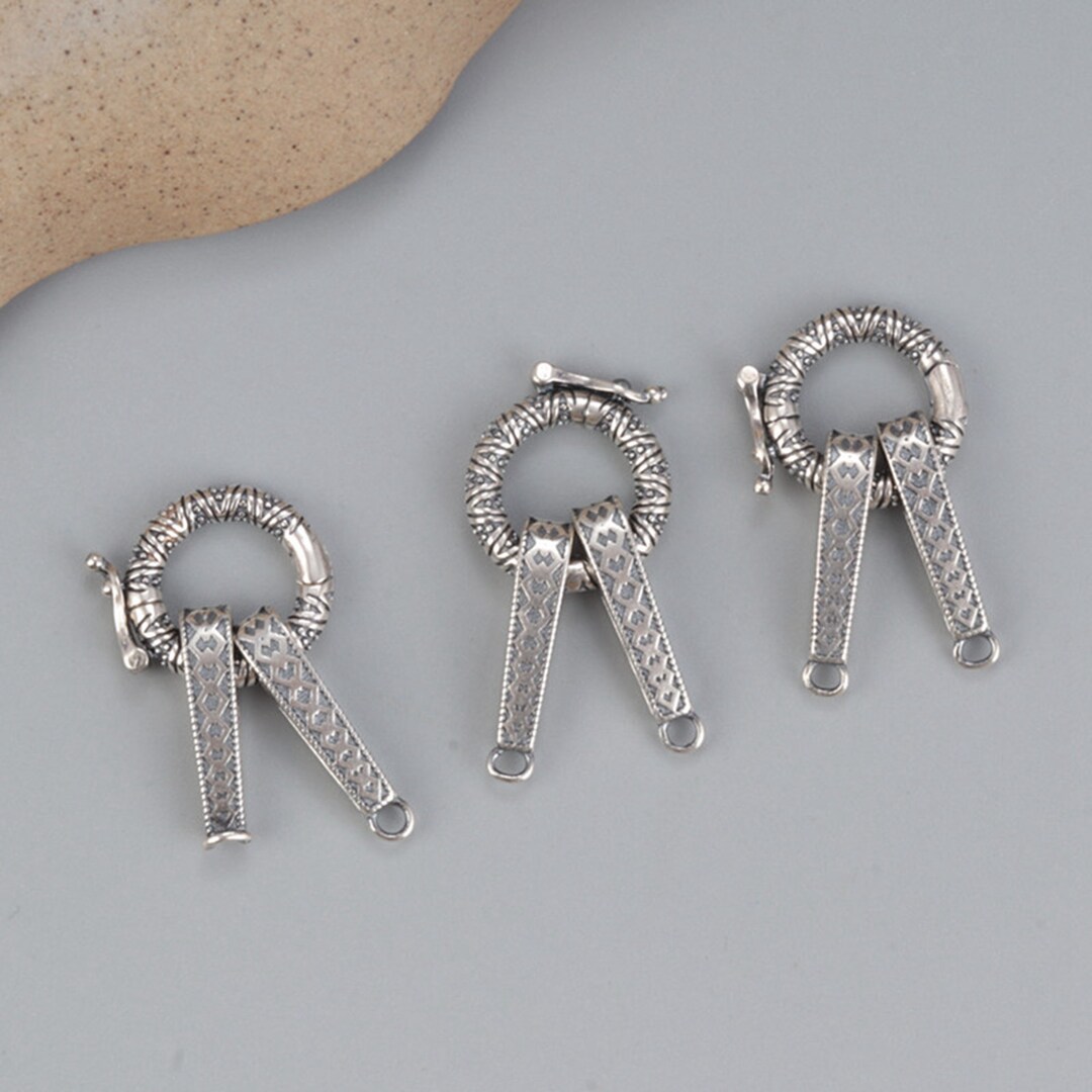 Sterling Silver Spiral Round Circle Clasp for Pear Bracelet Necklace ...