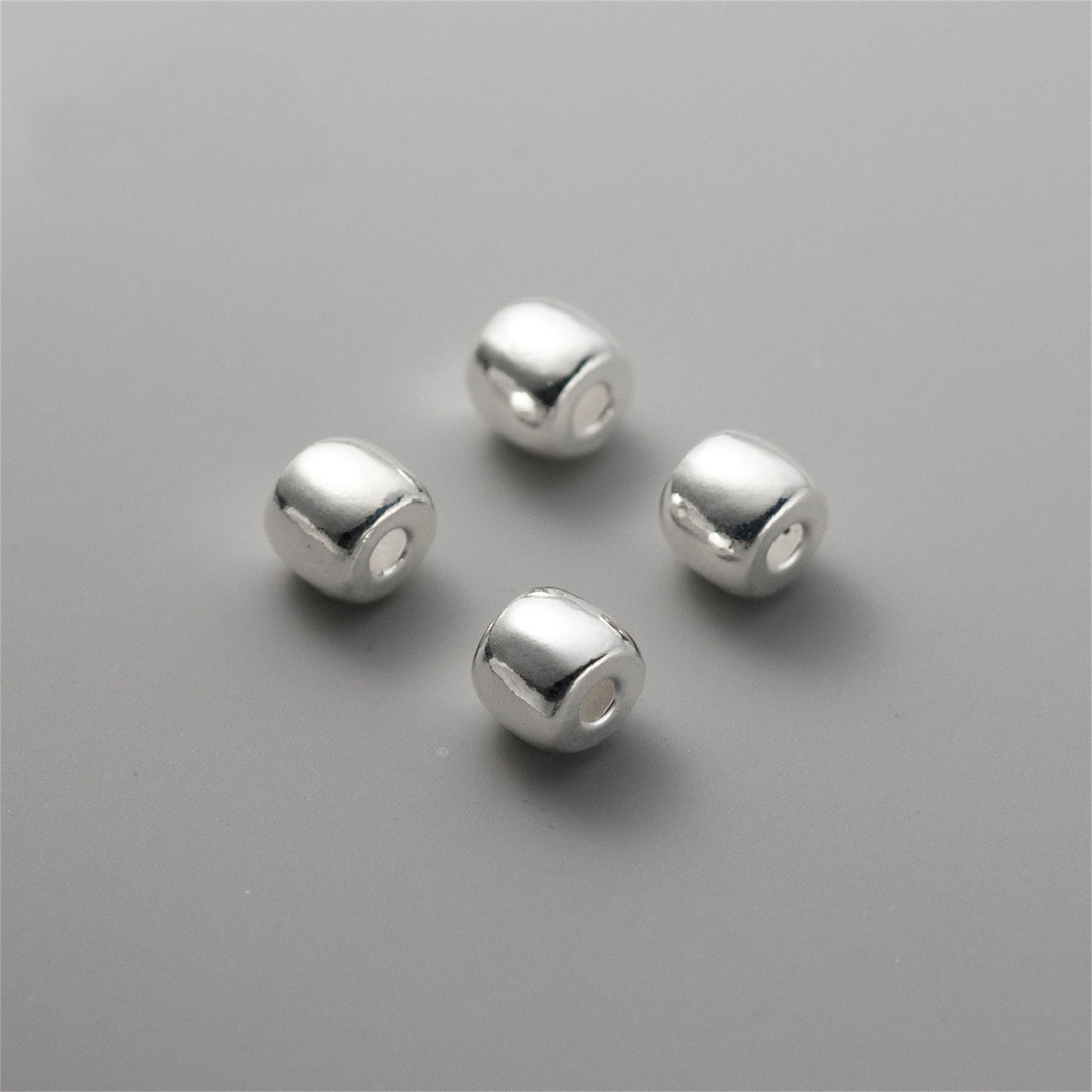 Sterling Silver Tube Bead, 990 Silver Plain Tube Beads, Shiny Tube ...