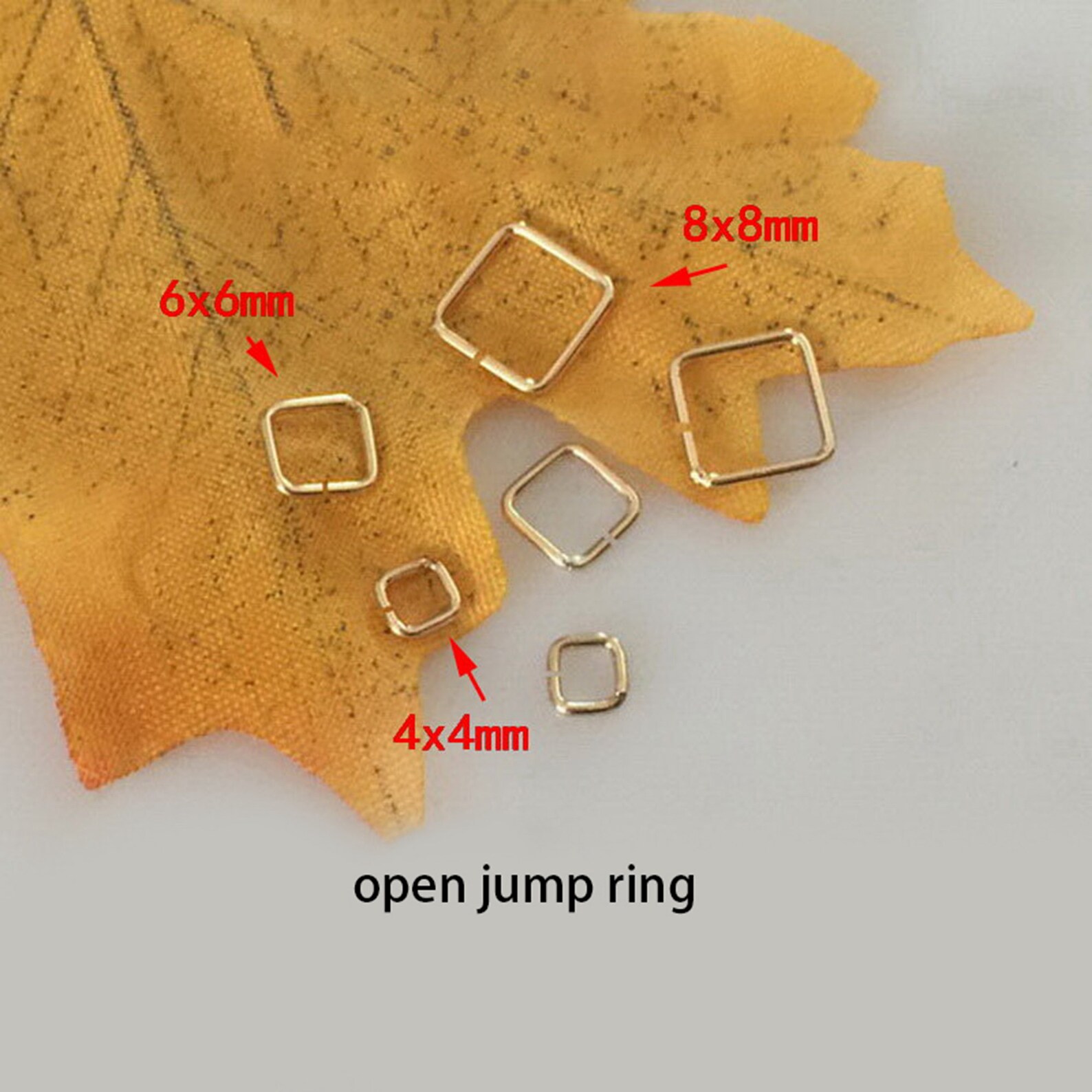 14K Gold Filled Closed Square Jump Rings , Gold Filled Closed Square ...