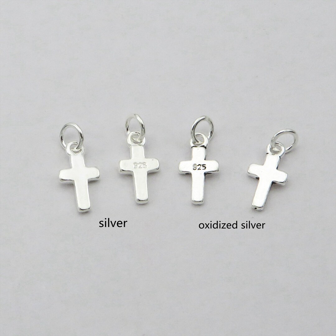 Sterling Silver Tiny Cross Charms, Cross, 925 Silver Cross Charms ...