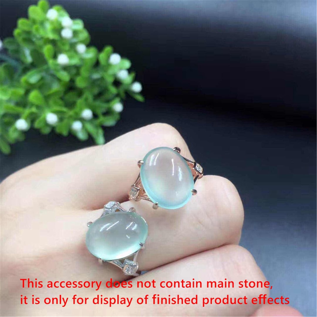 Sterling Silver Oval Ring Setting, Oval Ring Head, 925 Silver Ring Prong Setting With Claw, CZ ...