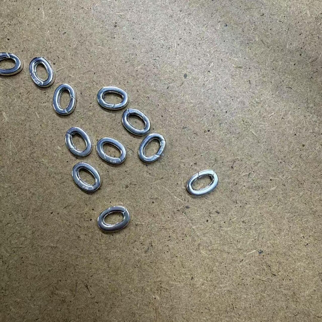 Sterling Silver Oval Clasps, Hinged Ring Clasps, Spring Gate Clasp ...