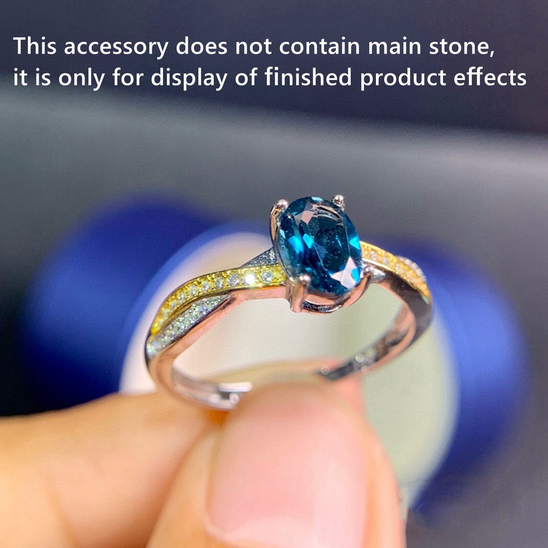 Sterling Silver Oval Ring Setting, Oval Ring Head, 925 Silver Cross ...