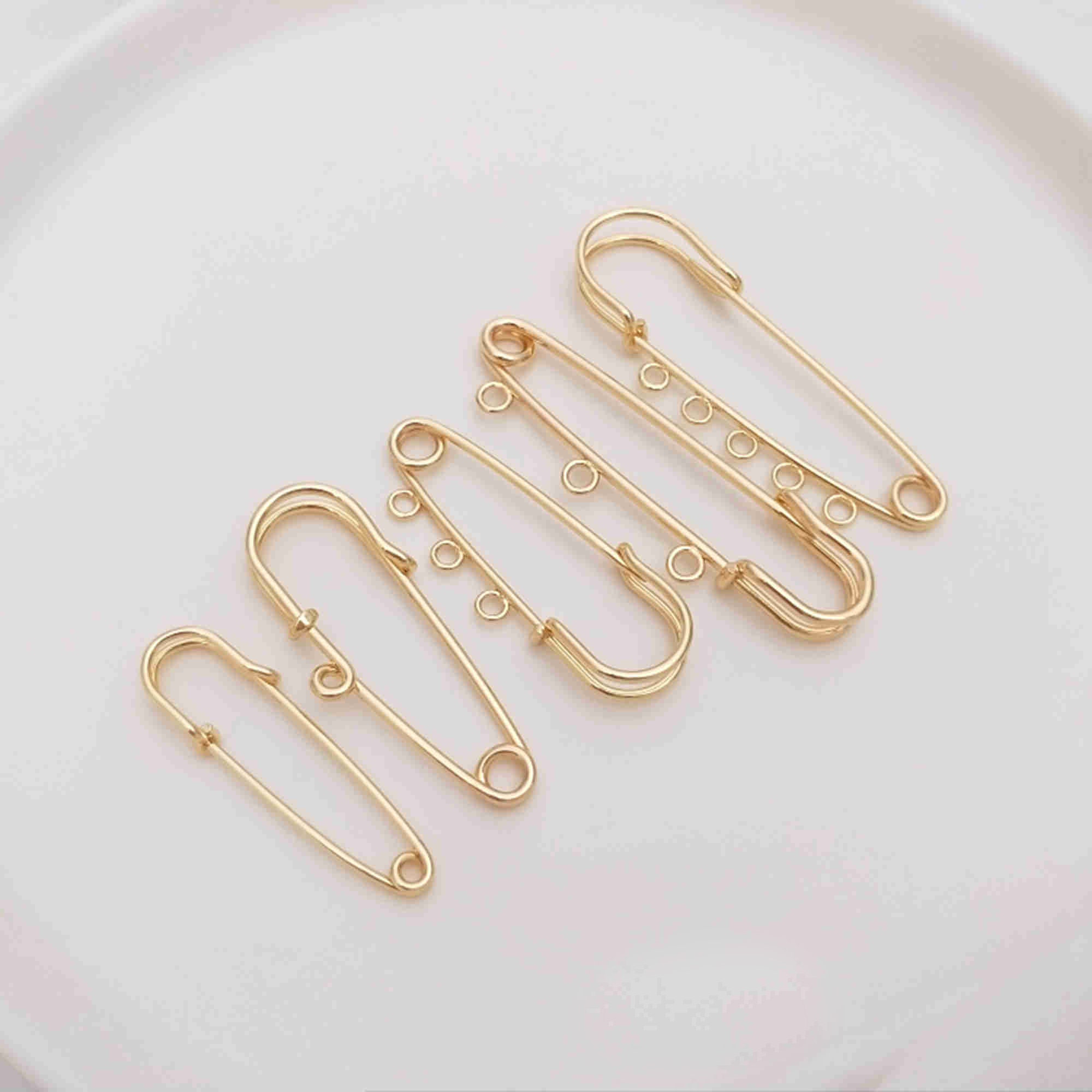 14K Gold Plated Safety Brooch Pin W/ Multi Loops Gold Tone - Etsy