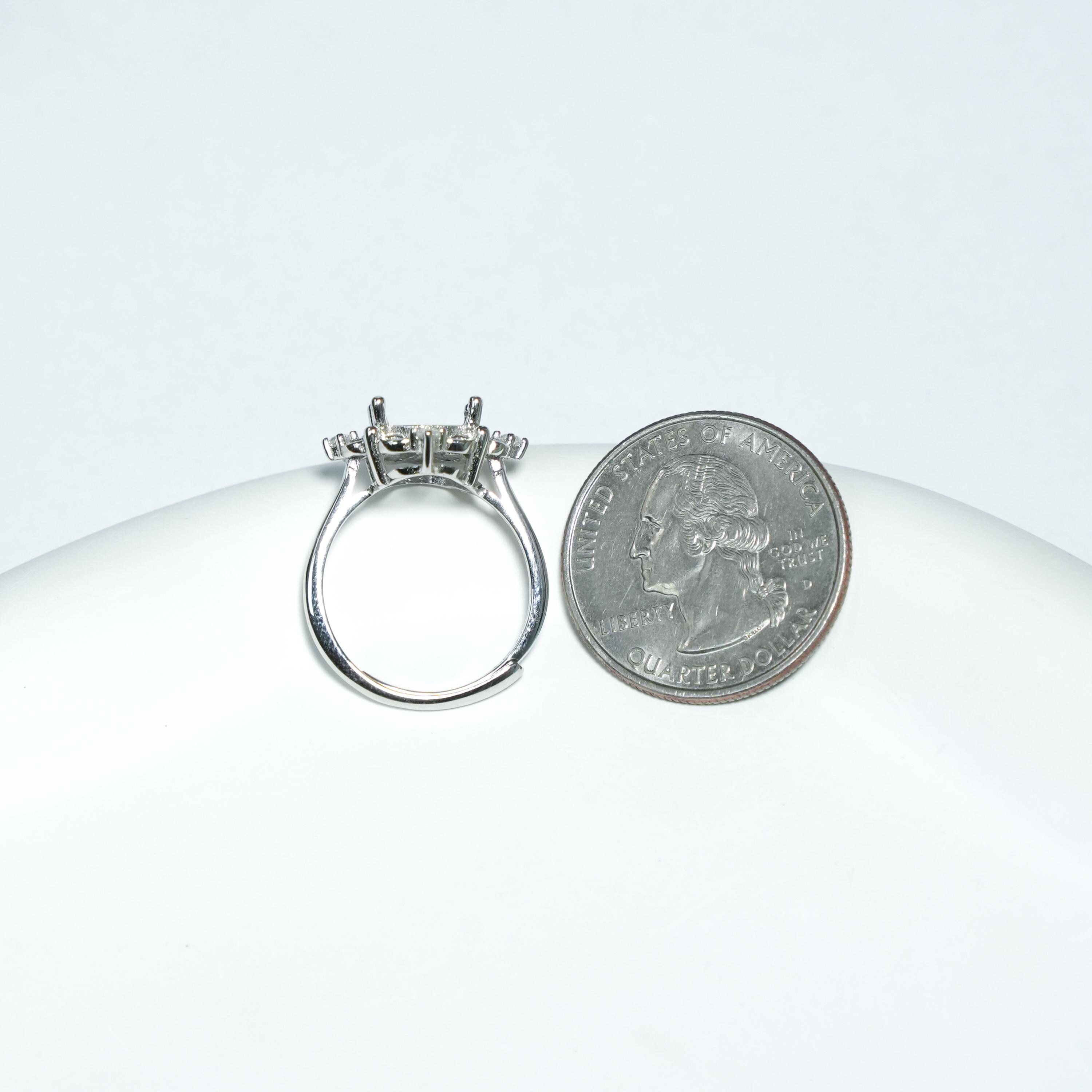 Sterling Silver Round Ring Setting, Round Ring Head, 925 Silver Ring ...