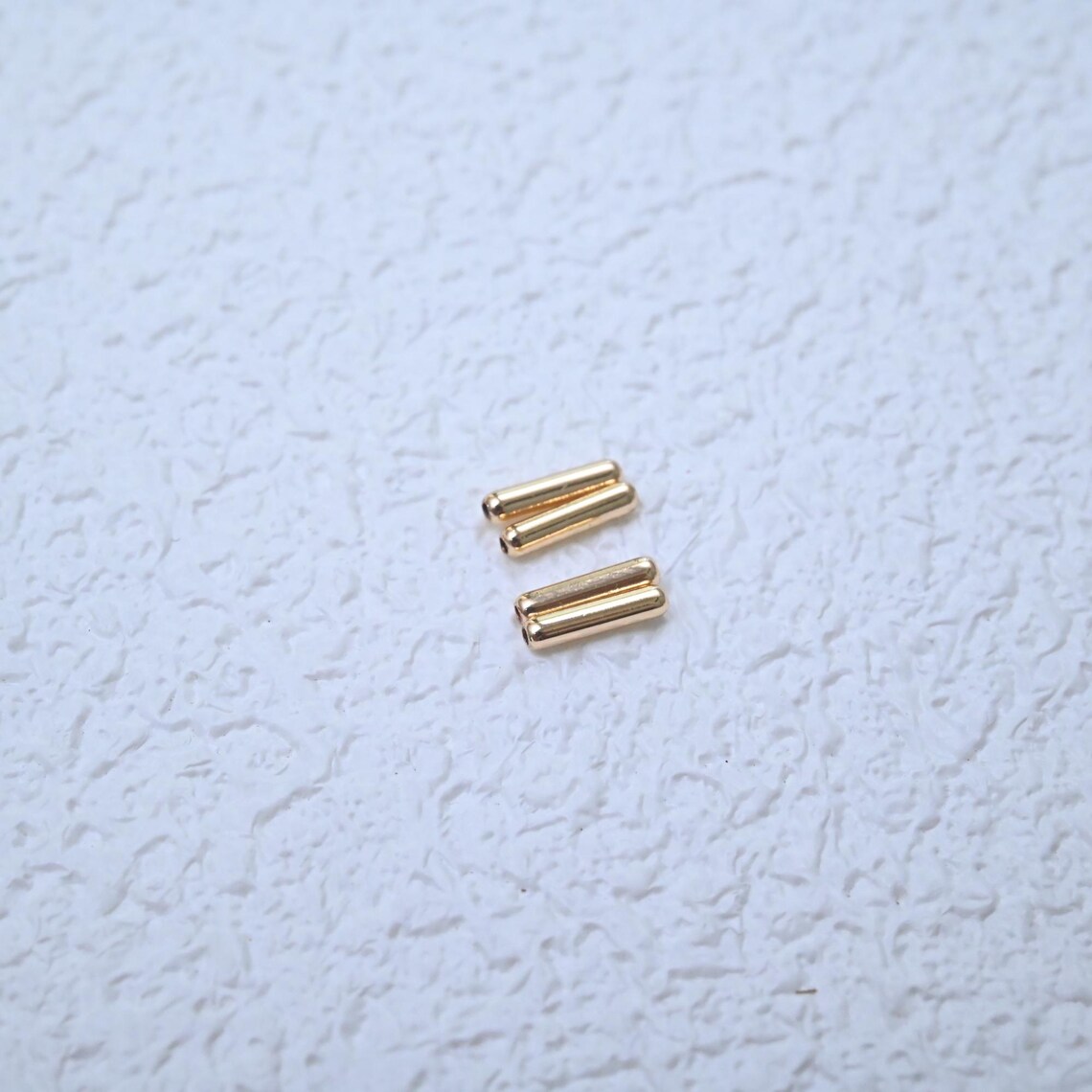 14K Gold Plated Plain Tube Tubes, Gold Tone Noodle Tube Beads, Gold ...