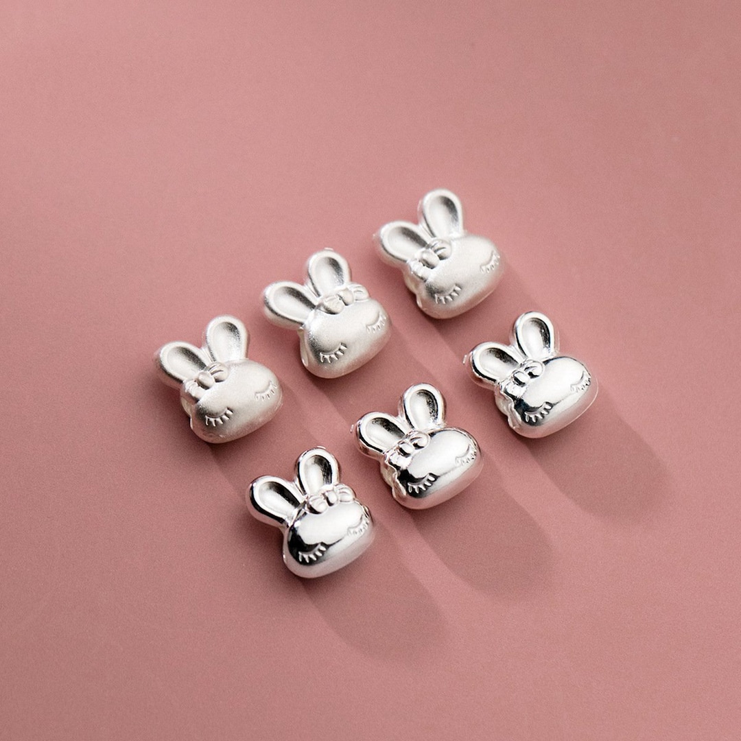 Sterling Silver Rabbit Beads Bunny Bead Animal Bead Pet - Etsy