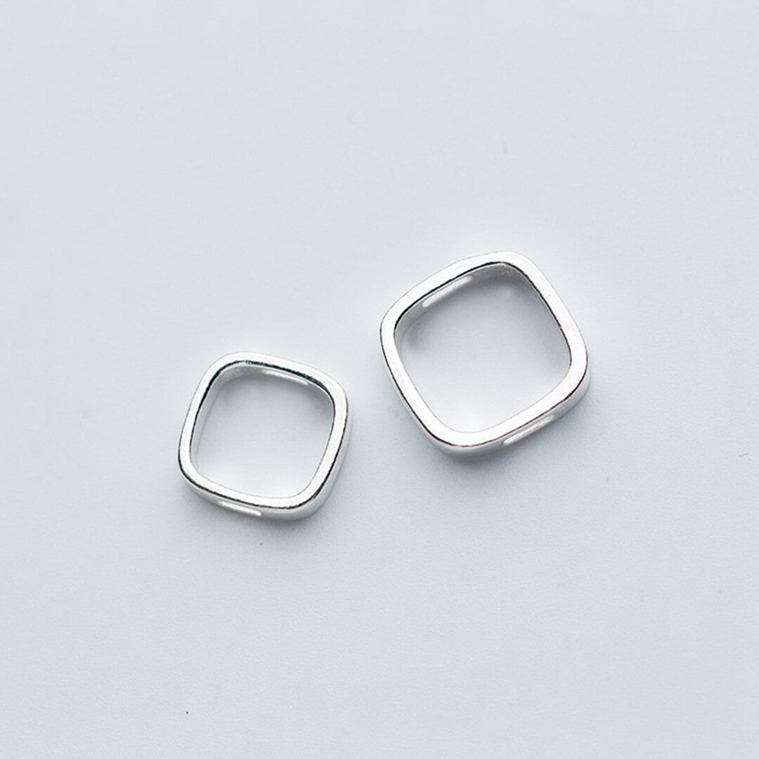 Sterling Silver Square Bead Frames , 925 Silver Bead Square Frames for ...