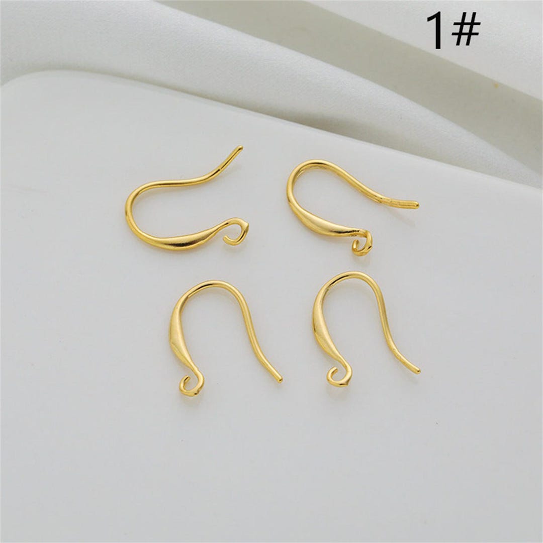 14K Gold Plated Ear Hooks, Copper Ear Wire With Loop - Etsy