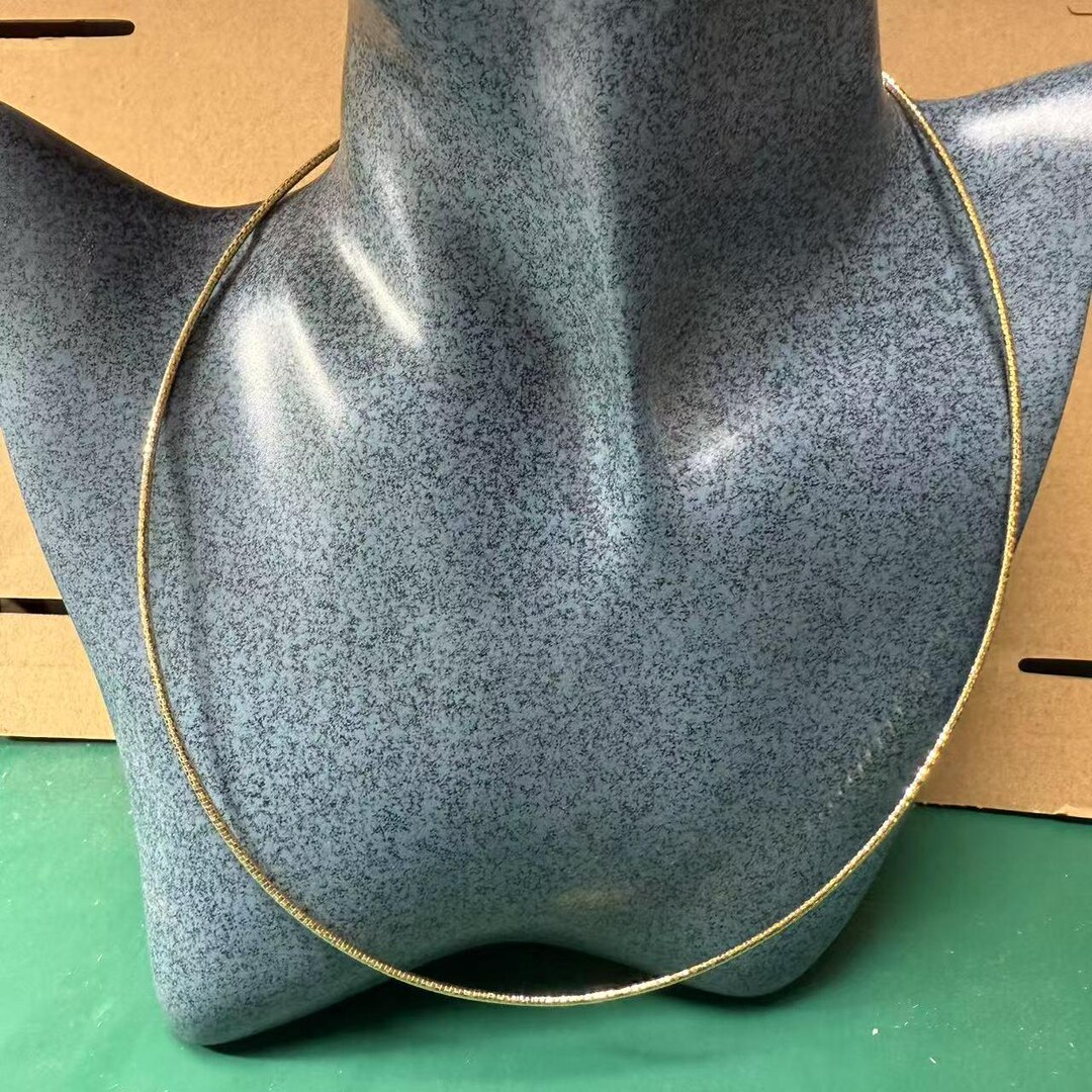 18K Gold Plated Choker Hoop Necklace Wire Necklace (thickness 2mm) Thin ...